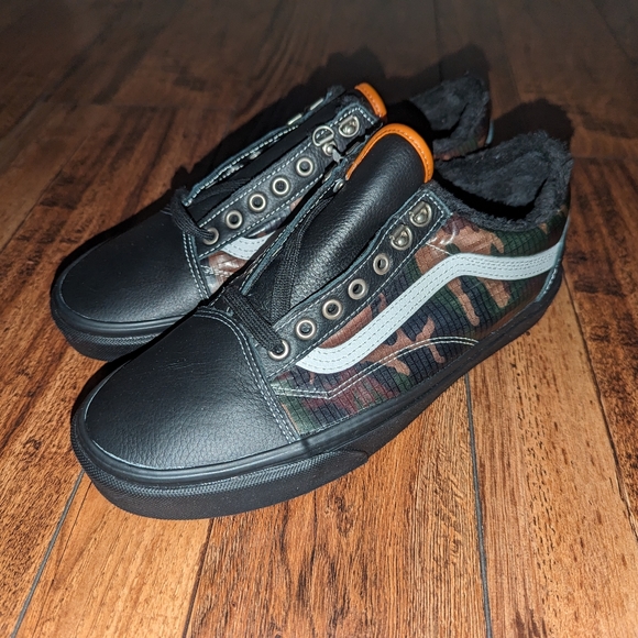 Vans | Shoes | New Mens Vans Old Skool Mte Black Camo Faux Fur All ...